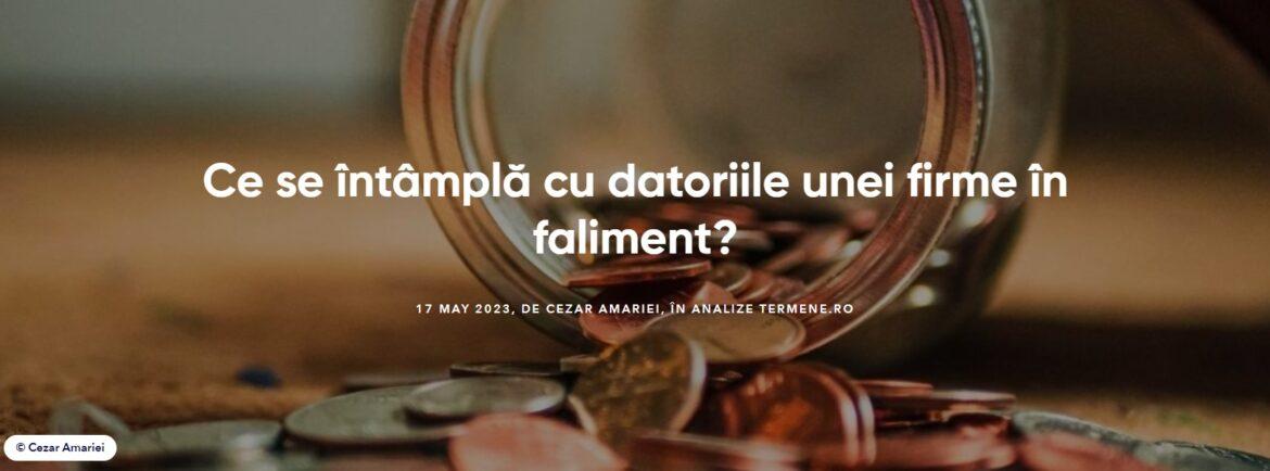 Ce se întâmplă cu datoriile unei firme în faliment? - Insolventa-azi